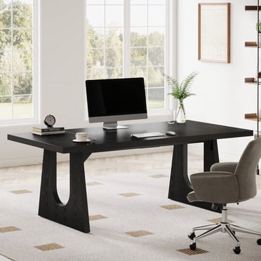 Tribesigns 63" Executive Desk, Modern Office Computer Desk with Double ...