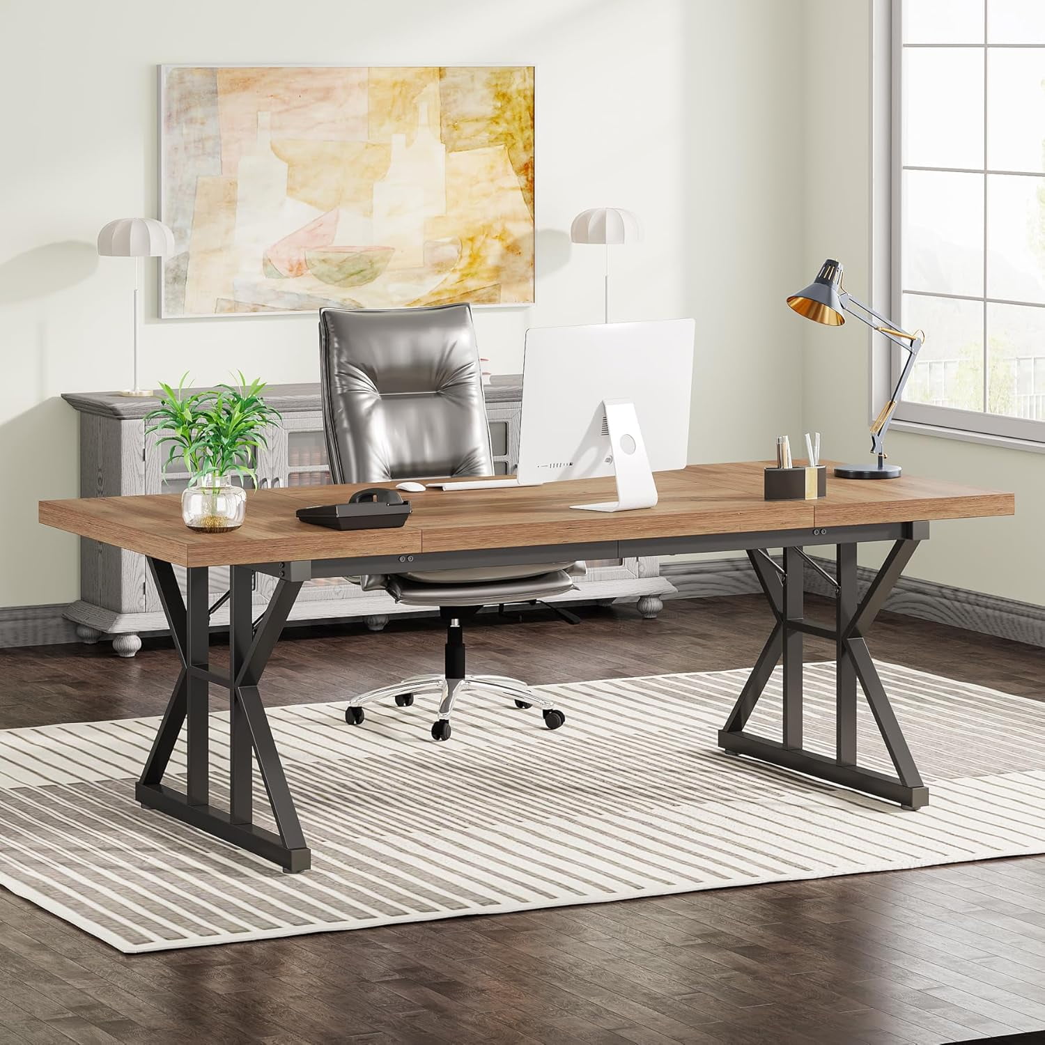 Tribesigns 70.9-Inch Executive Office Desk, Large Computer Work Desk ...