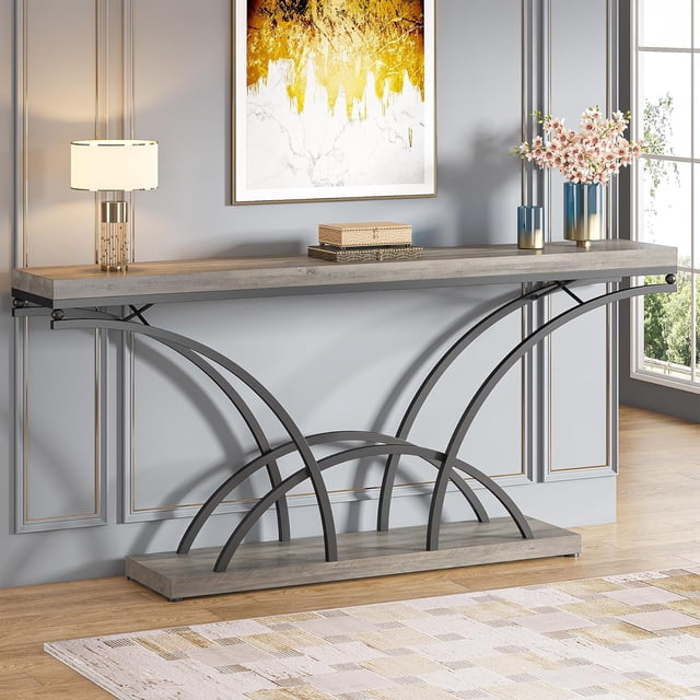 Tribesigns 70.9'' Metal Entry Sofa Table, Gray Decorative Console ...