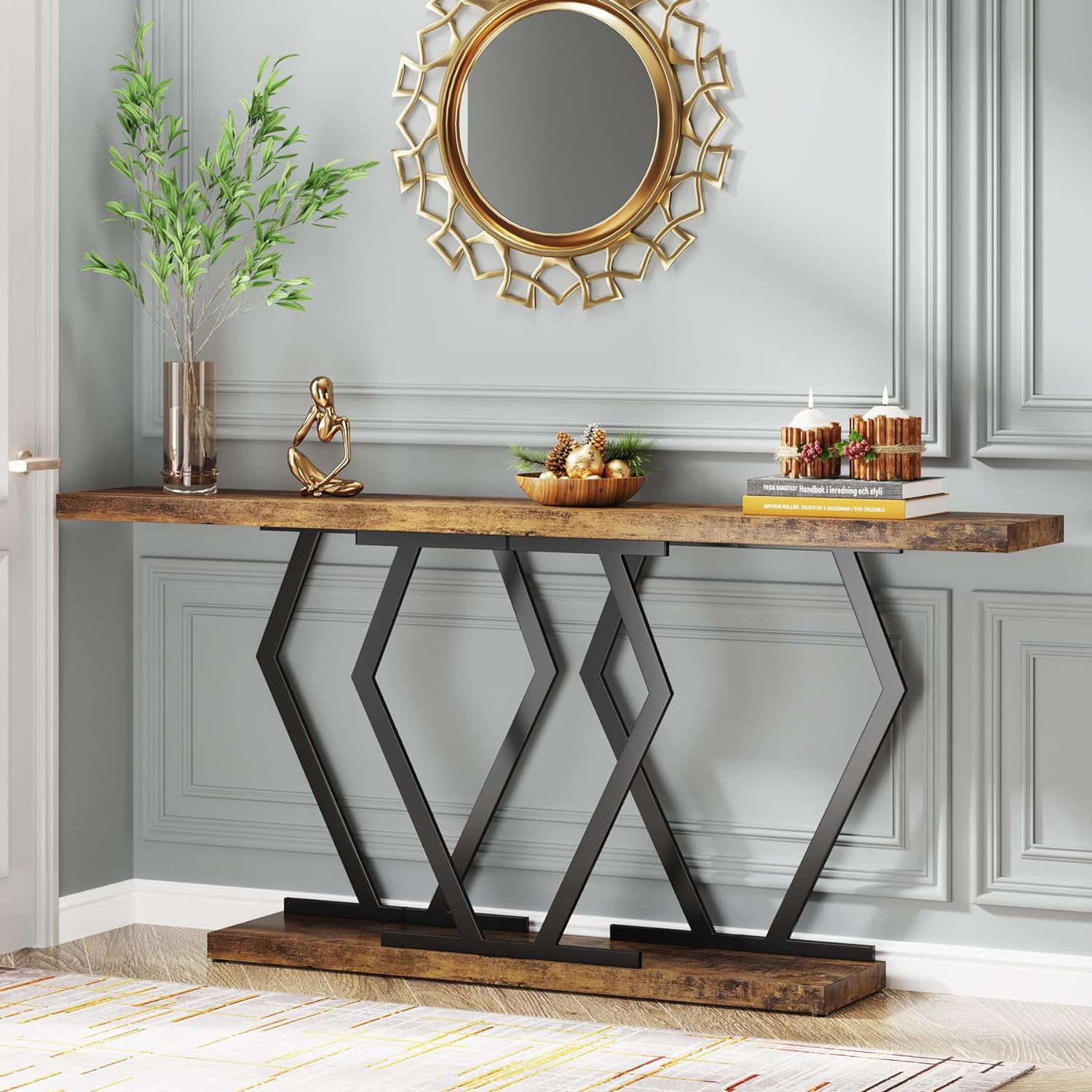 Tribesigns 70.9 Inch Extra Long Sofa Table, Console Table with Faux ...