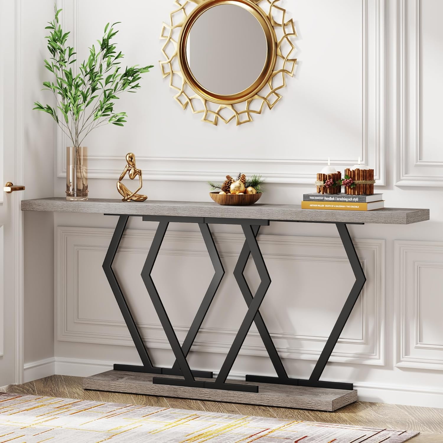Tribesigns 70.9 Inch Extra Long Sofa Table, Console Table with Faux ...