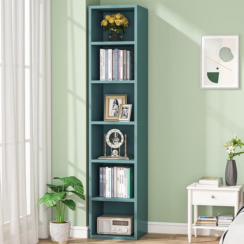Tribesigns 70.9 Inch Tall Narrow Bookcase, Modern Slim Corner Bookcase ...