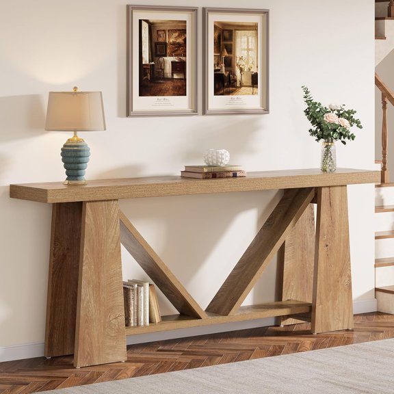 Tribesigns Farmhouse Console Table, 63-Inch Long Entryway Table with 3 ...