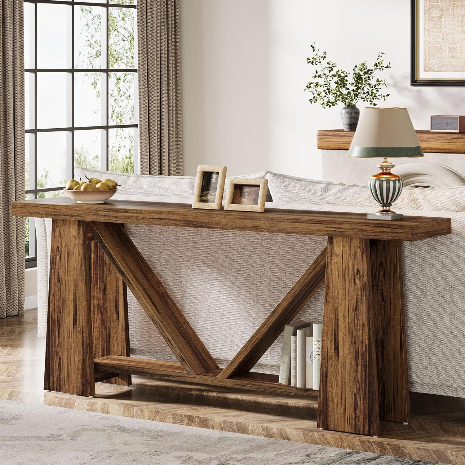 Tribesigns 70.9-Inch Wood Console Table, Farmhouse Narrow Long Sofa ...