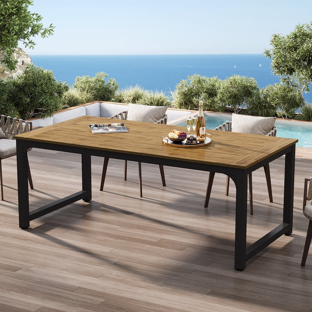 Tribesigns 70.9" Outdoor Dining Table, 6-8 Person Dining Table with WPC ...
