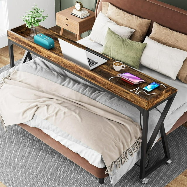 Tribesigns 70.9" Overbed Table, Mobile Over Bed Desk with Adjustable ...