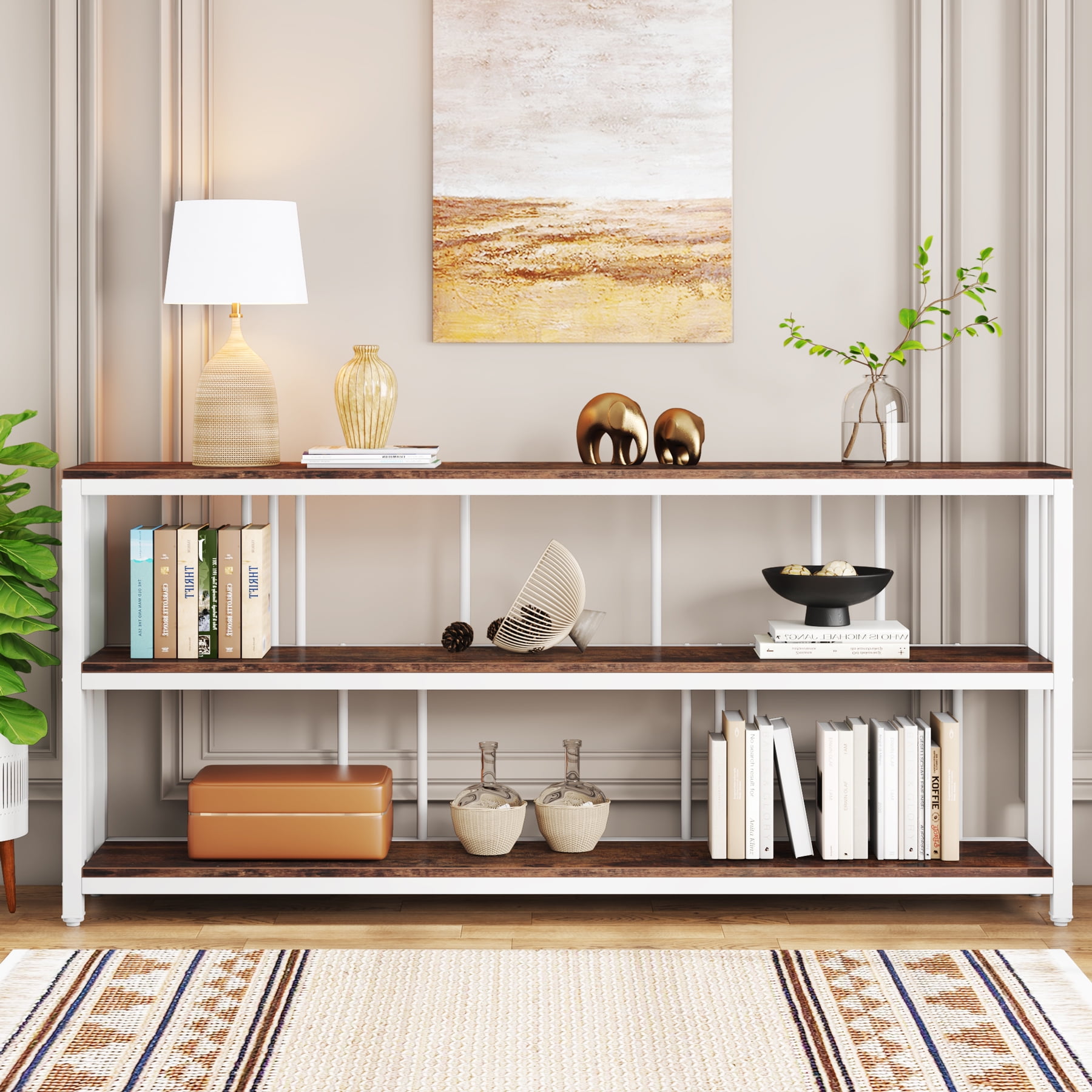 Tribesigns 70.9" Sofa Table, 3-Tier Console Table, Narrow Long Sofa ...