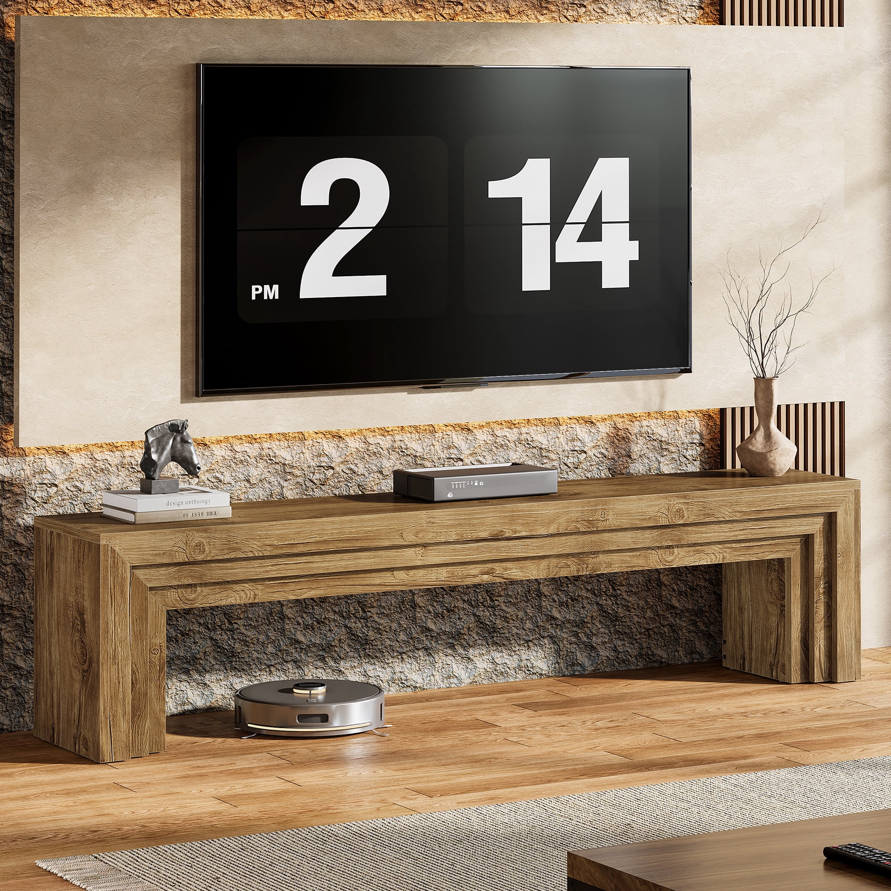 Tribesigns 70.9" TV Stand for 75-Inch TVs, Wooden Extra Long Media ...