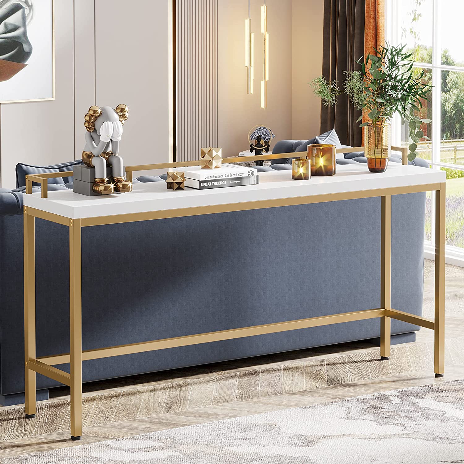 Tribesigns 70.9 inchLong Sofa Table, Narrow Console Table Behind Couch ...