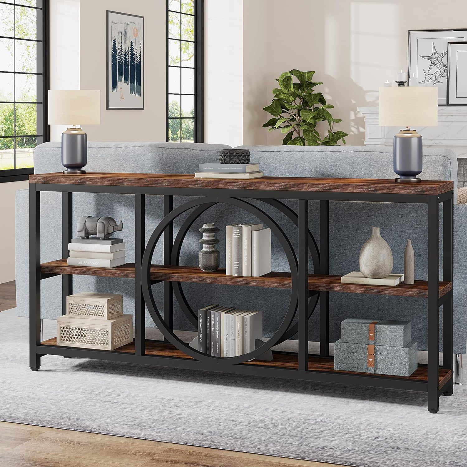 Tribesigns 70.9 inch Sofa Console Table, Narrow Entryway Tables with 3 ...