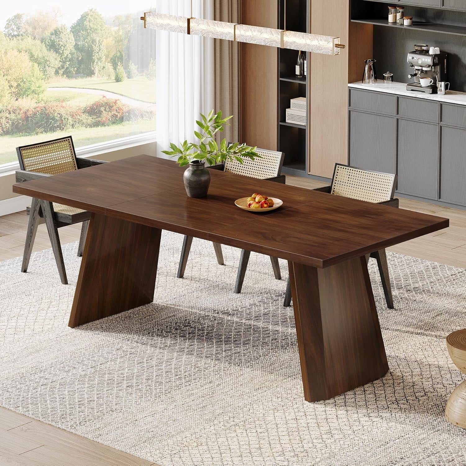Tribesigns 70-Inch Dining Table for 6 to 8 People, Farmhouse Wooden ...