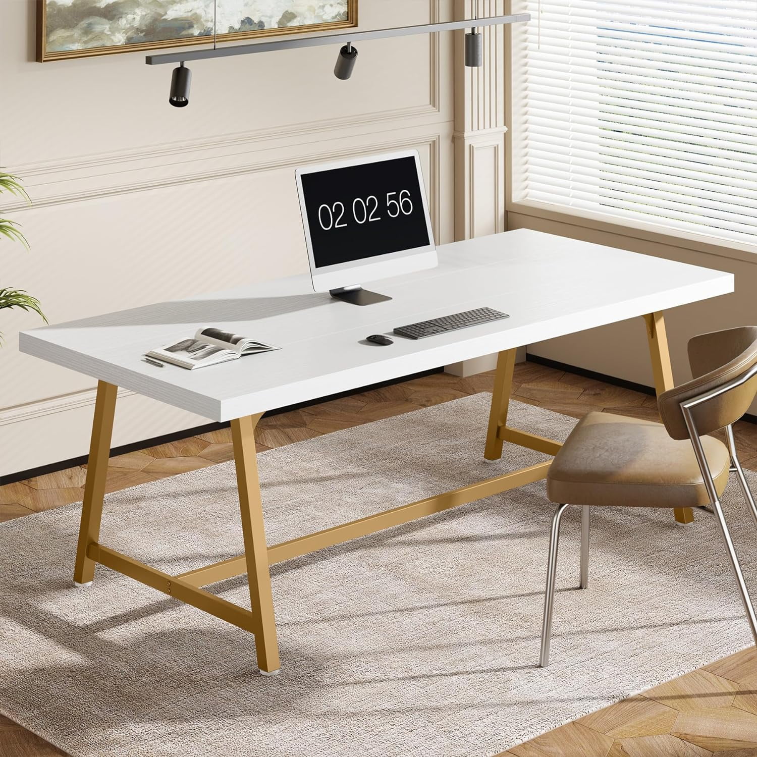 Tribesigns 71" Executive Desk, Large Office Computer Desk, [Spacious ...