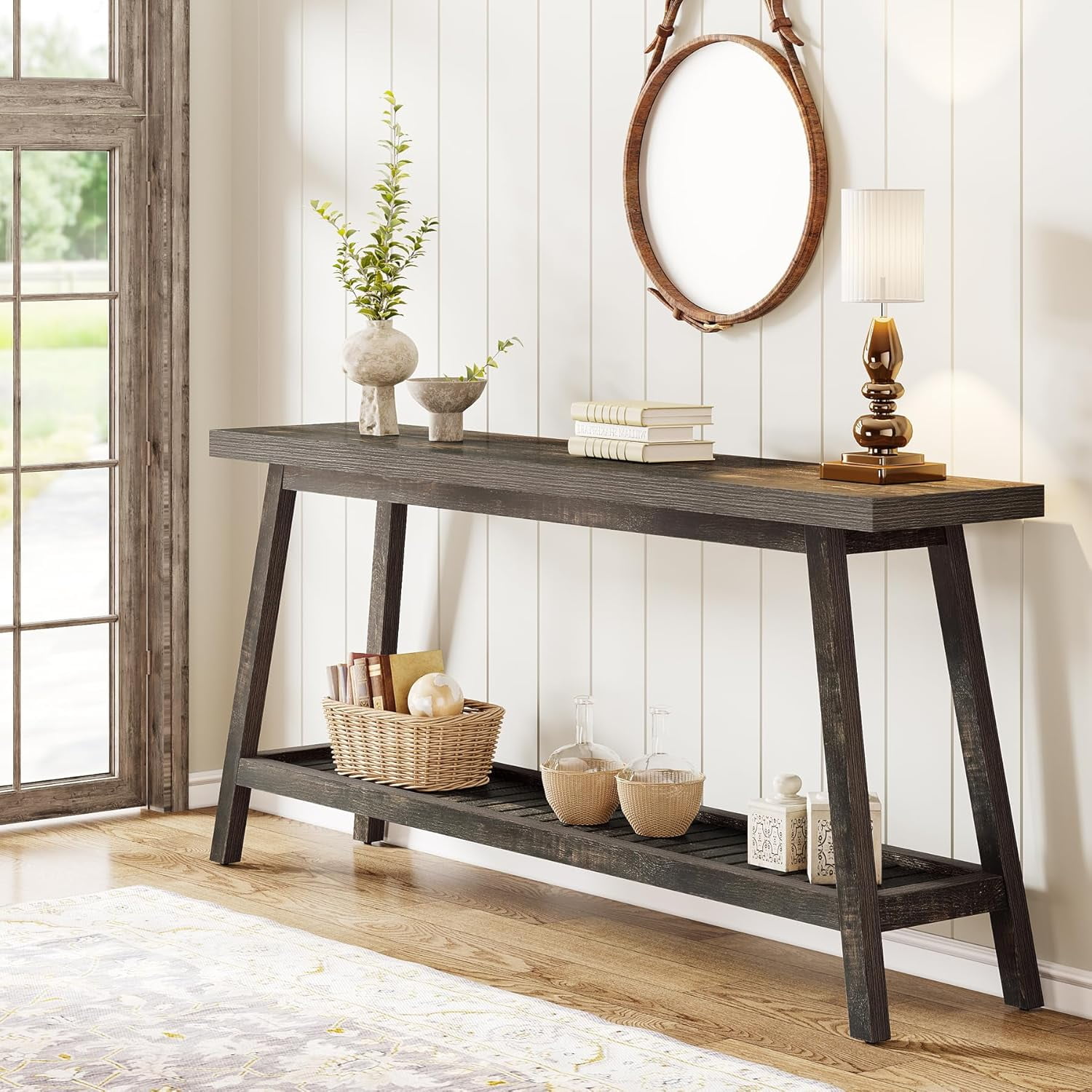 Tribesigns 71" Extra Long Console Table for Entryway, Farmhouse Console ...