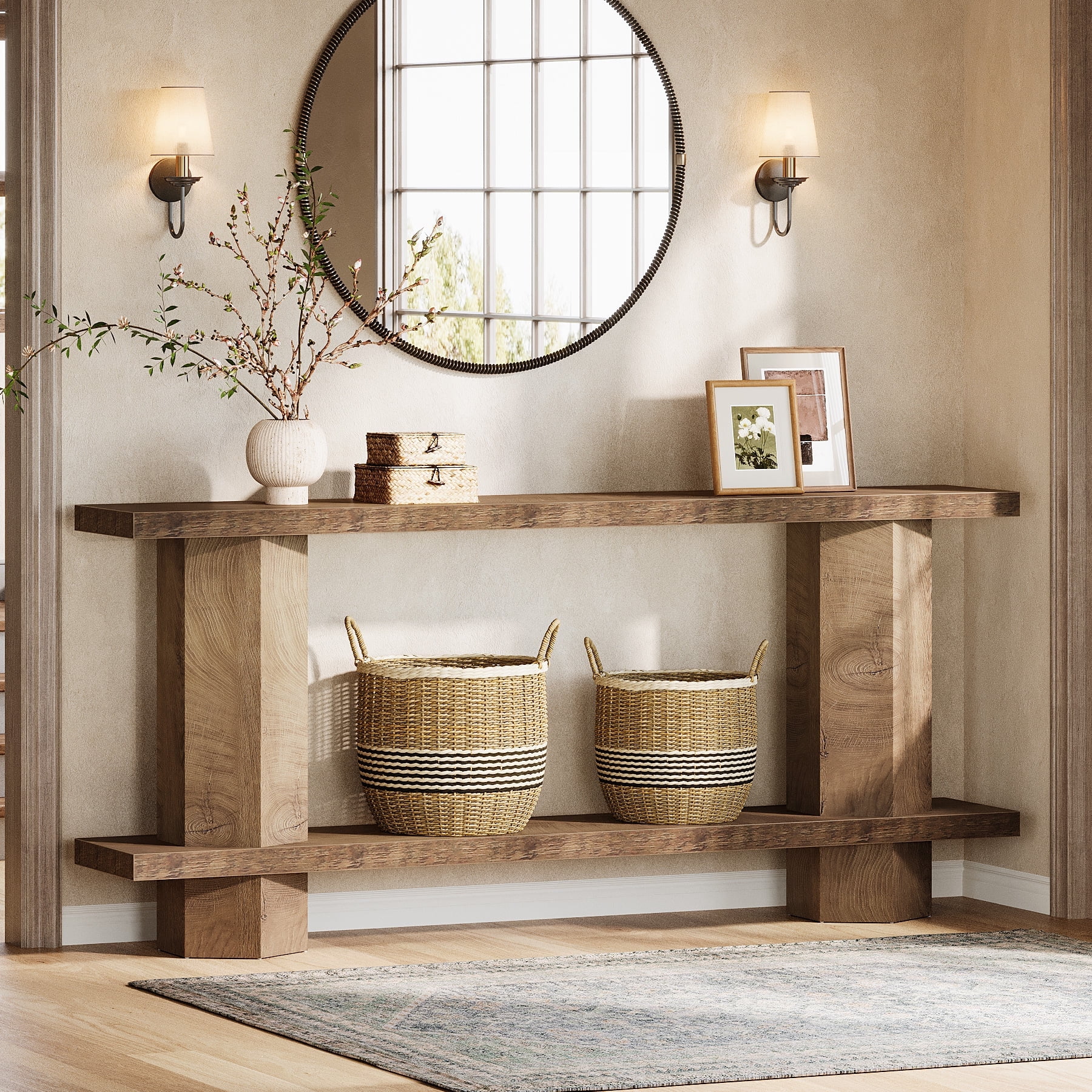 Tribesigns 71-Inch Long Console Table for Entryway, Wooden Sofa Table ...