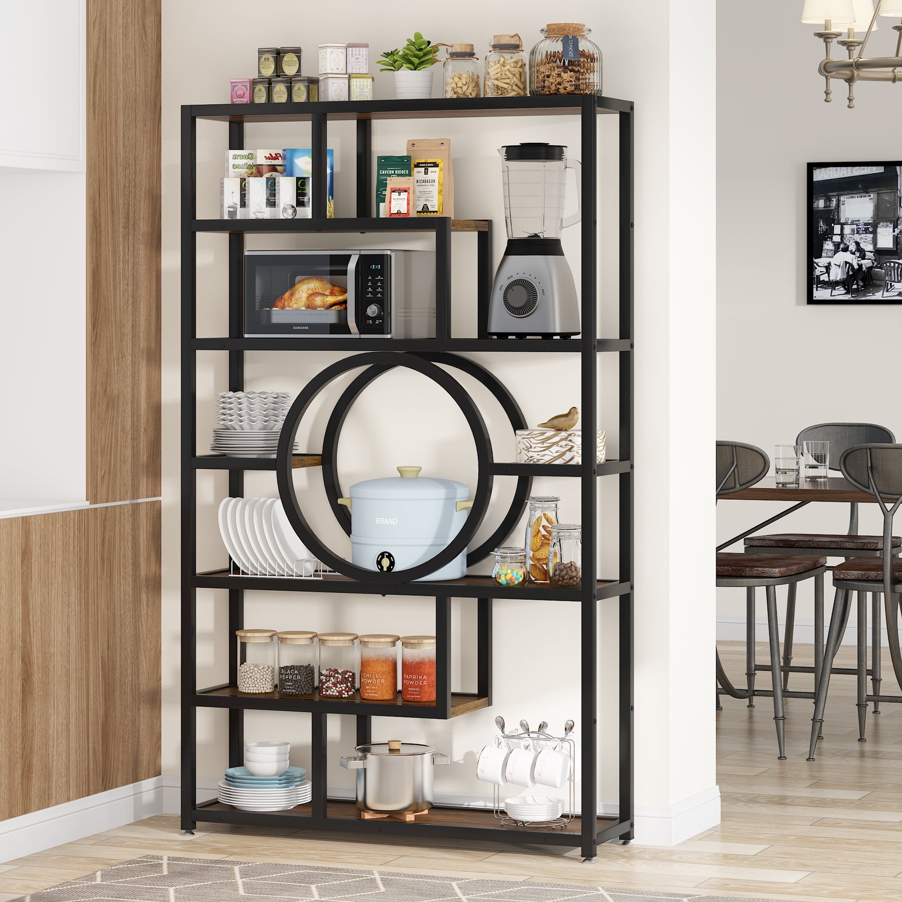 Tribesigns 72’’ Bookcase Bookshelf, 7-Tier Tall Etagere Bookcases Book ...