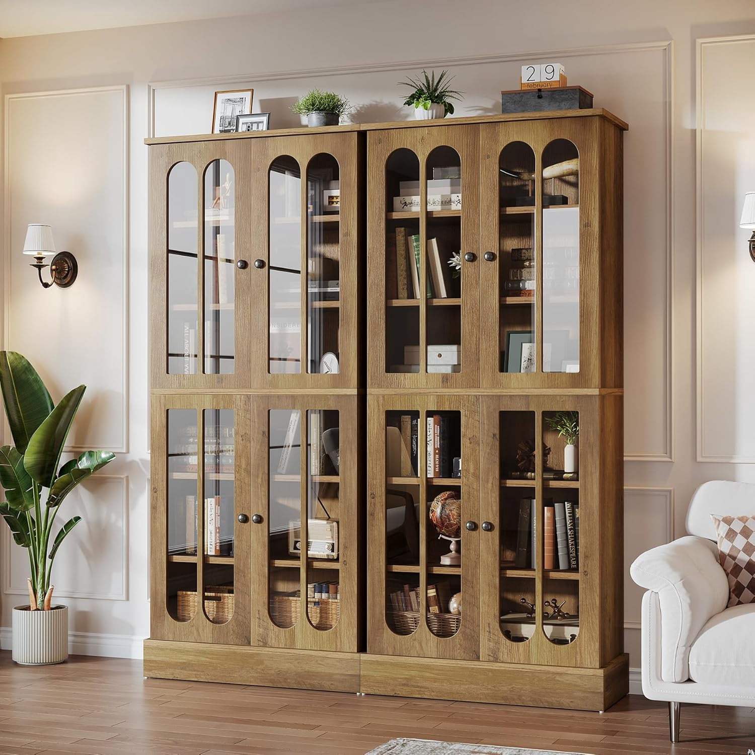 Tribesigns 72-Inch Tall Bookcase, 6-Tier Farmhouse Bookcase with 4 ...