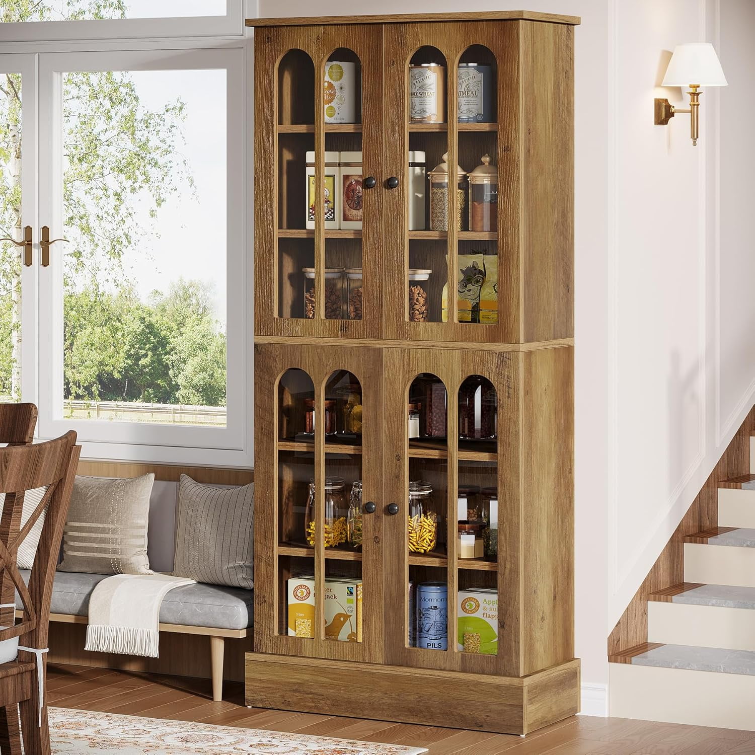 Tribesigns 72-Inch Tall Pantry Cabinet, Farmhouse Kitchen Pantry ...