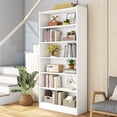 Tribesigns 72-inch Tall Bookcase, 6-Tier White Bookshelf, Large Open ...