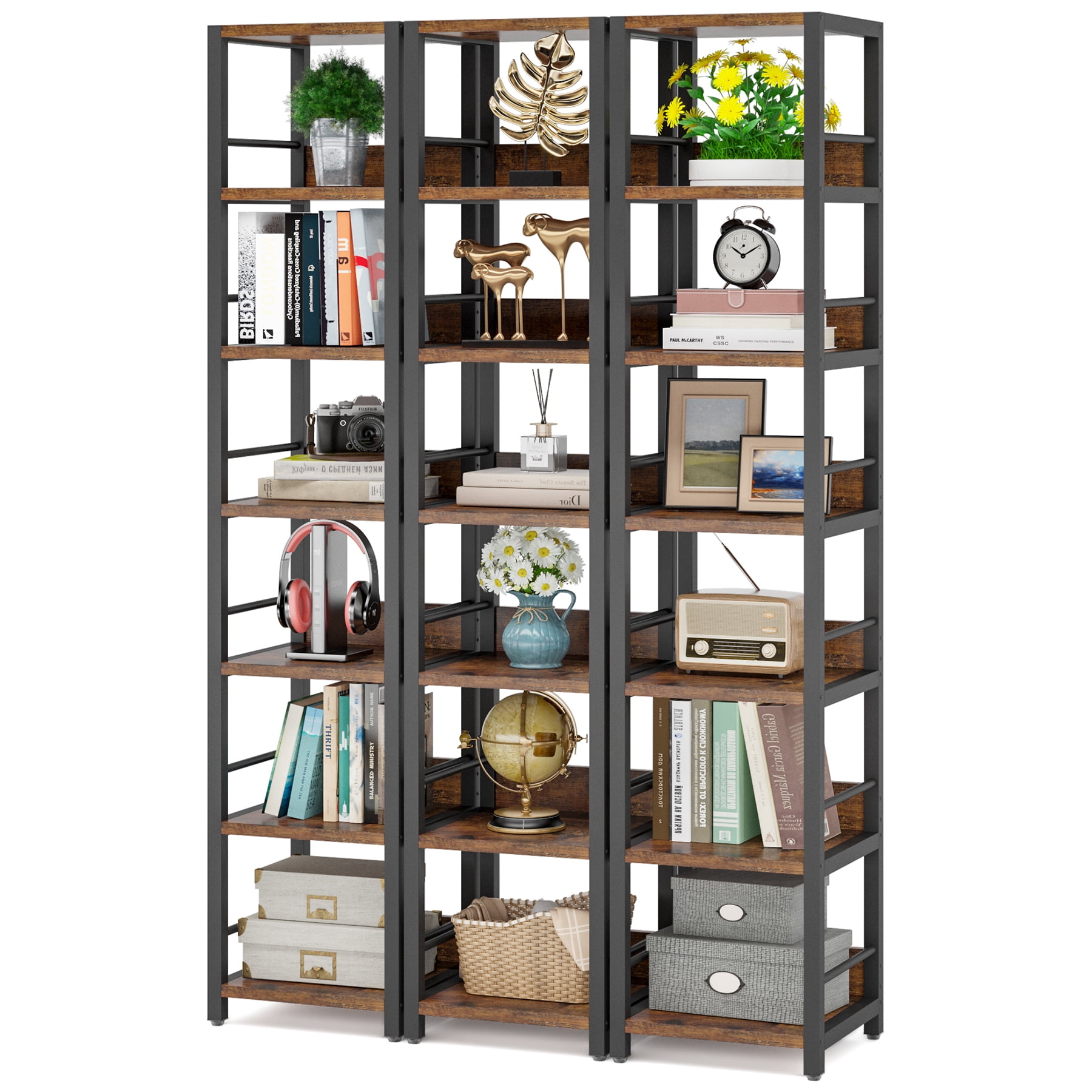 Tribesigns 75 Inch Tall Narrow Bookcase for Small Spaces, 6-tier Corner ...