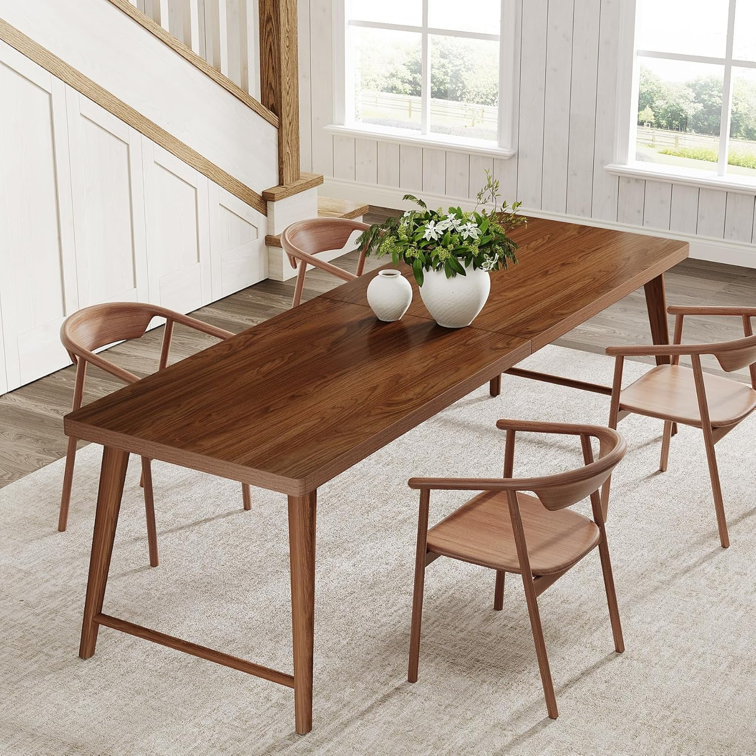 Tribesigns 78.7-Inch Dining Table, Mid-Century Modern Kitchen Dining ...