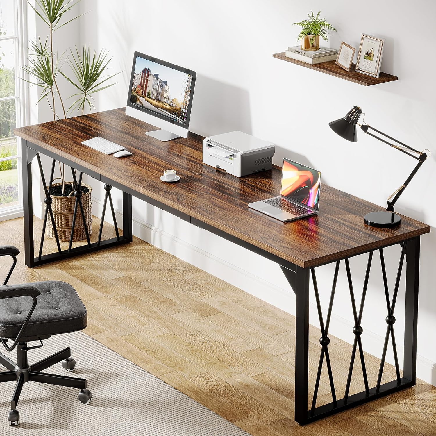 Tribesigns 78.7-Inch Two-Person Desk, Double Computer Desk for 2 Person ...