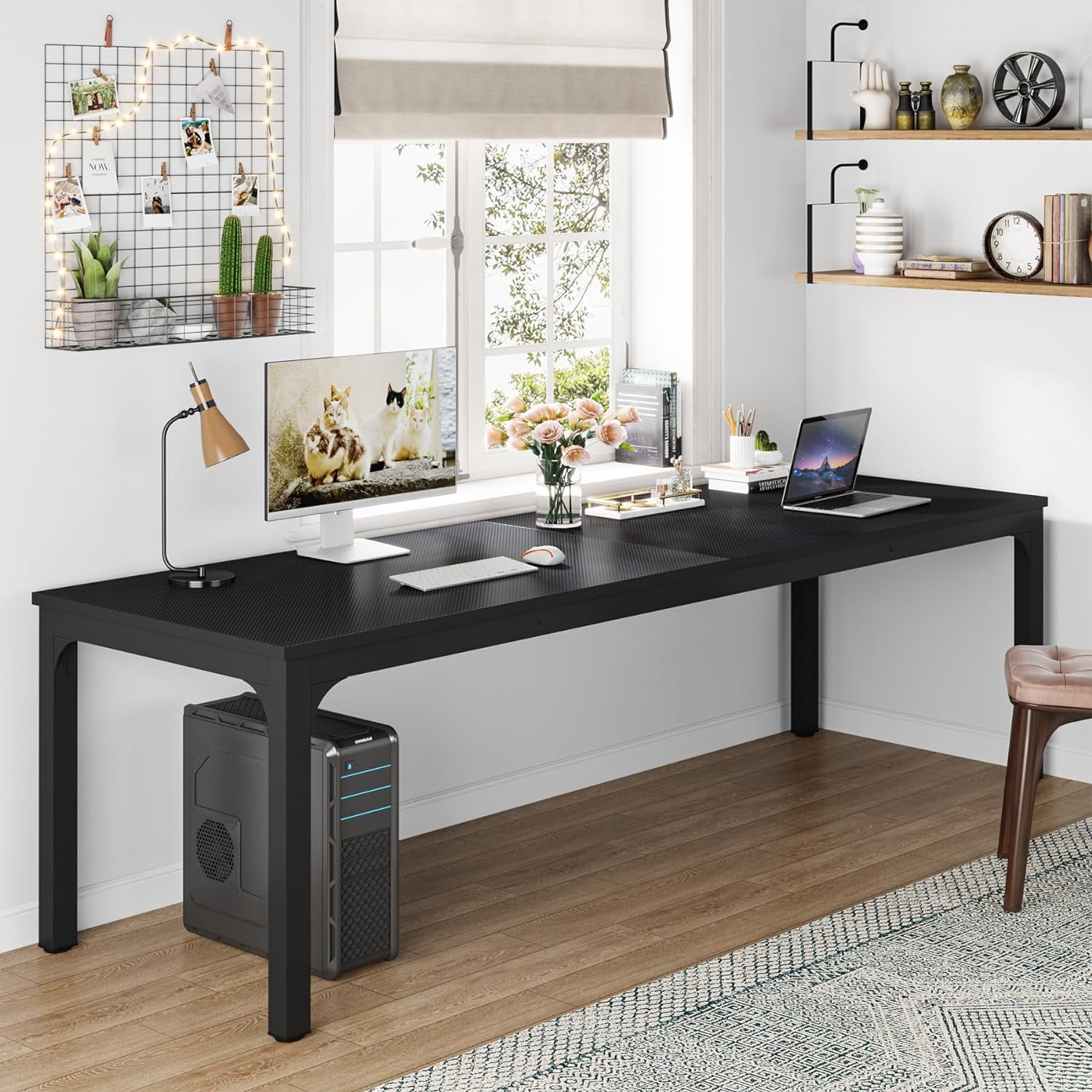 Tribesigns 78.7 Inches Extra Long Computer Desk 2 Person Desk, Double ...