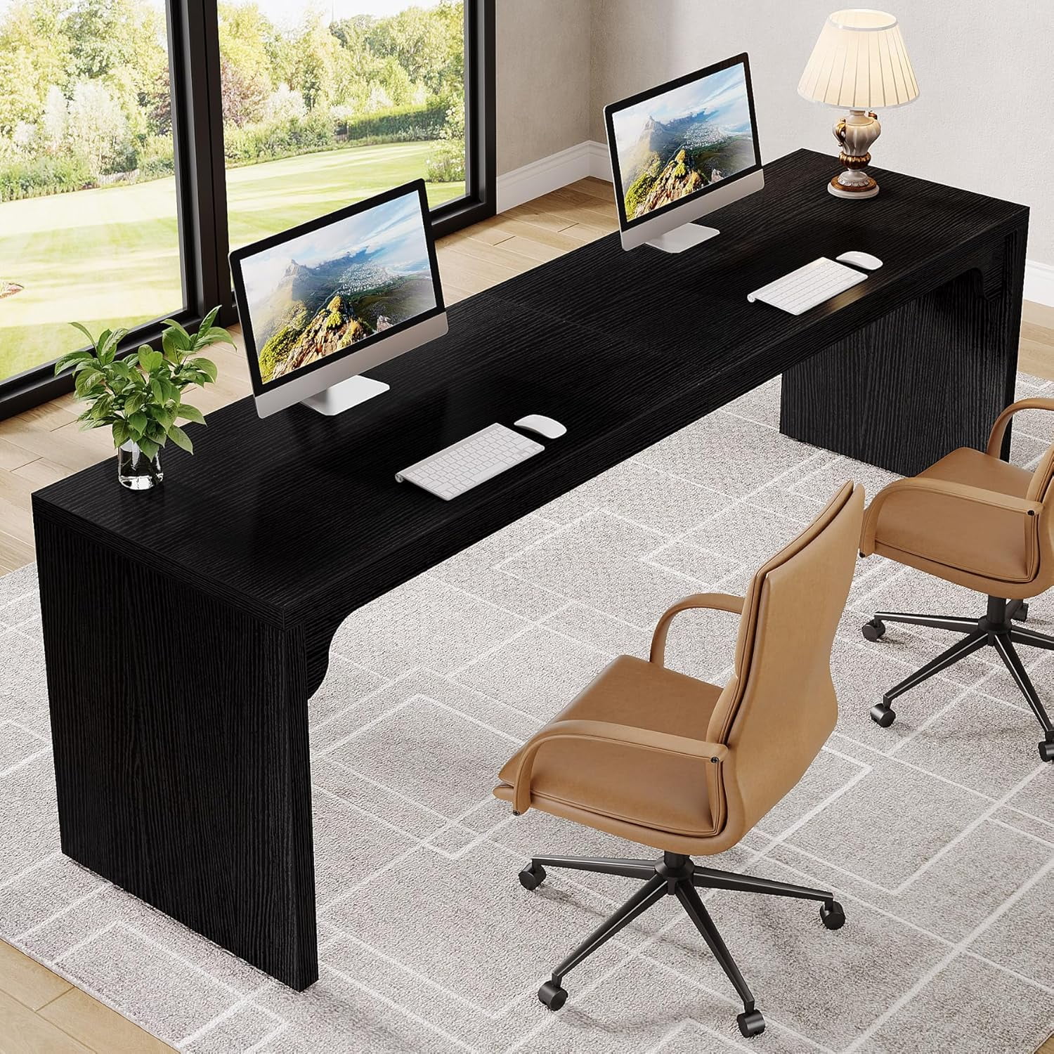 Tribesigns 78.7 Inches Long Computer Desk, Wooden Extra Long Desk ...