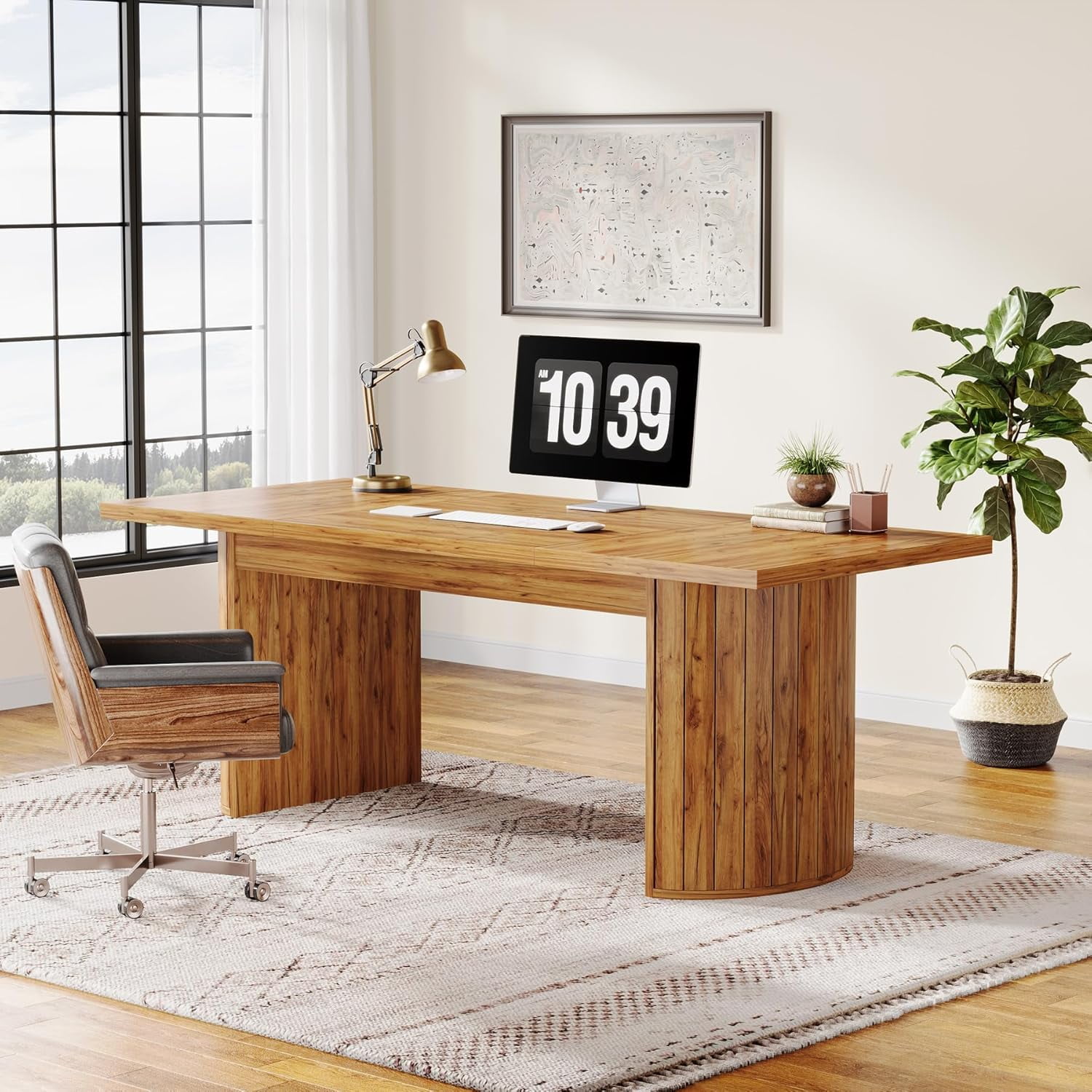 Tribesigns 78.74" Extra Long Executive Desk, Large Computer Office Desk ...