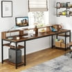 Tribesigns 2 Person Desk with File Cabinet, 78.7-Inch Extra Long ...