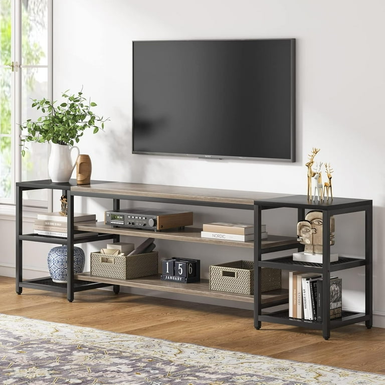 Tribesigns 78 Inch TV Stand for TVs up to 85 Inch Industrial 3 Tier Entertainment Center TV Console Table with Storage Shelves for Living Room