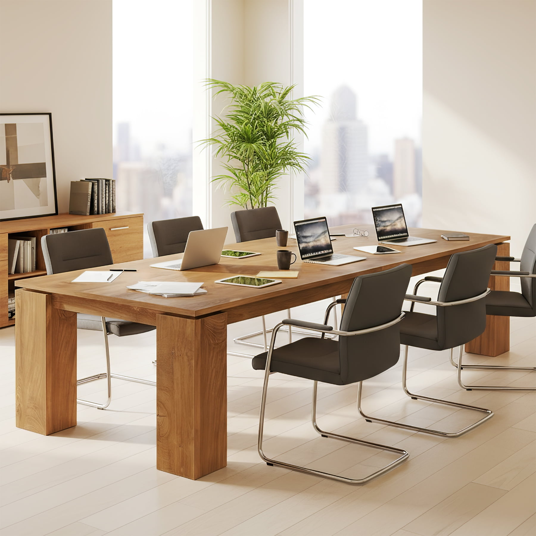 Tribesigns 7ft Extra Long Conference Table for 8, Modern Industrial 86 ...