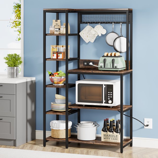 Tribesigns 8-Tier Kitchen Baker's Rack with with Power Outlets, Free ...