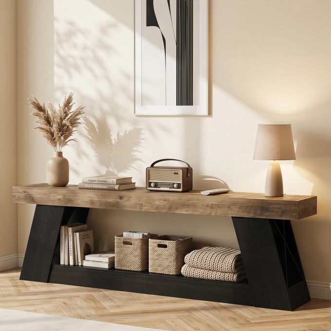 Tribesigns 82.6 Inch TV Stand with Storage for TVs up to 85 ...