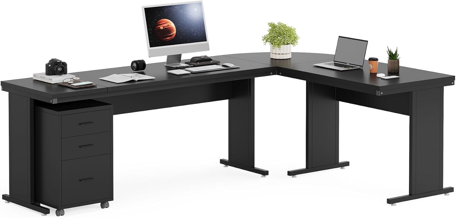 Tribesigns 83 Inch L-Shaped Office Desk, Large Executive Computer Desk ...
