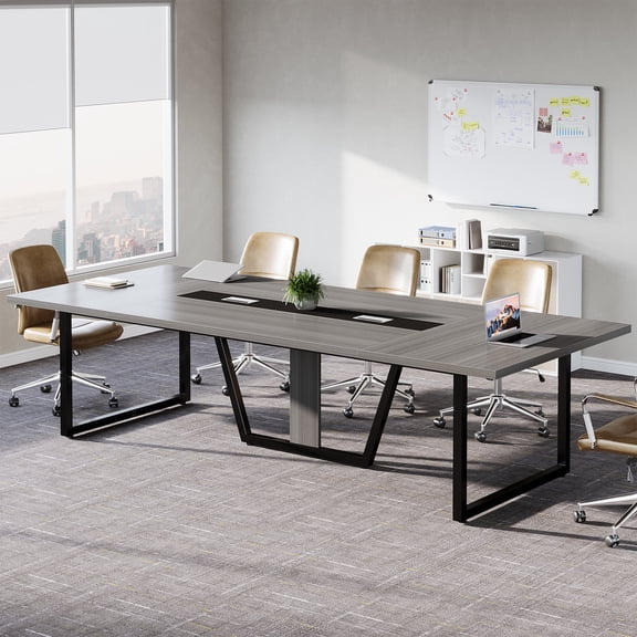 Finmind 8FT Conference Table, 94.49 L x 47.24 W x 29.53 H Inches Large ...