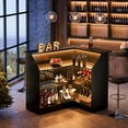 Tribesigns Bar Cabinet, L-Shaped Home Bar with Stemware Racks, 4-Tier ...