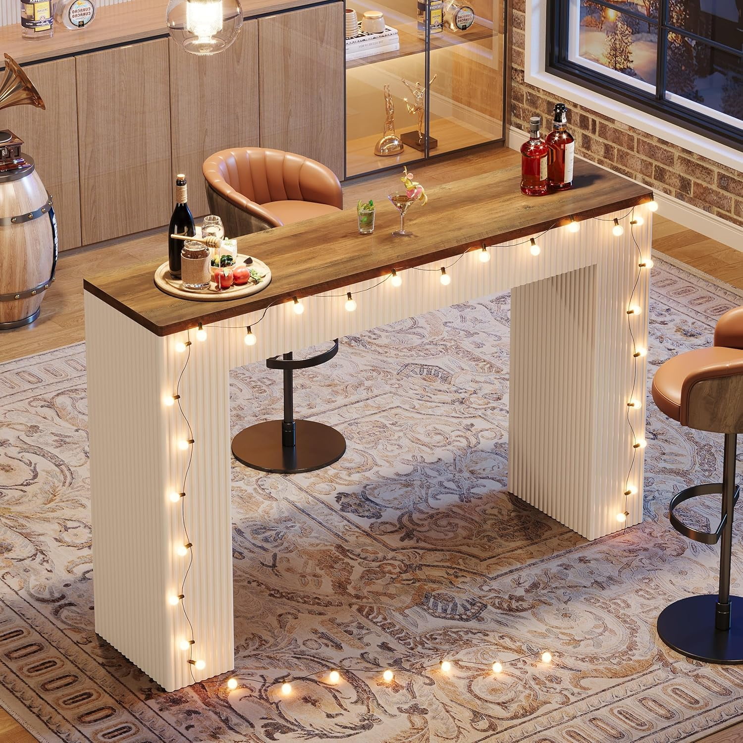 Tribesigns Bar Height Table, 63" Long High Bar Table with Narrow Wooden ...