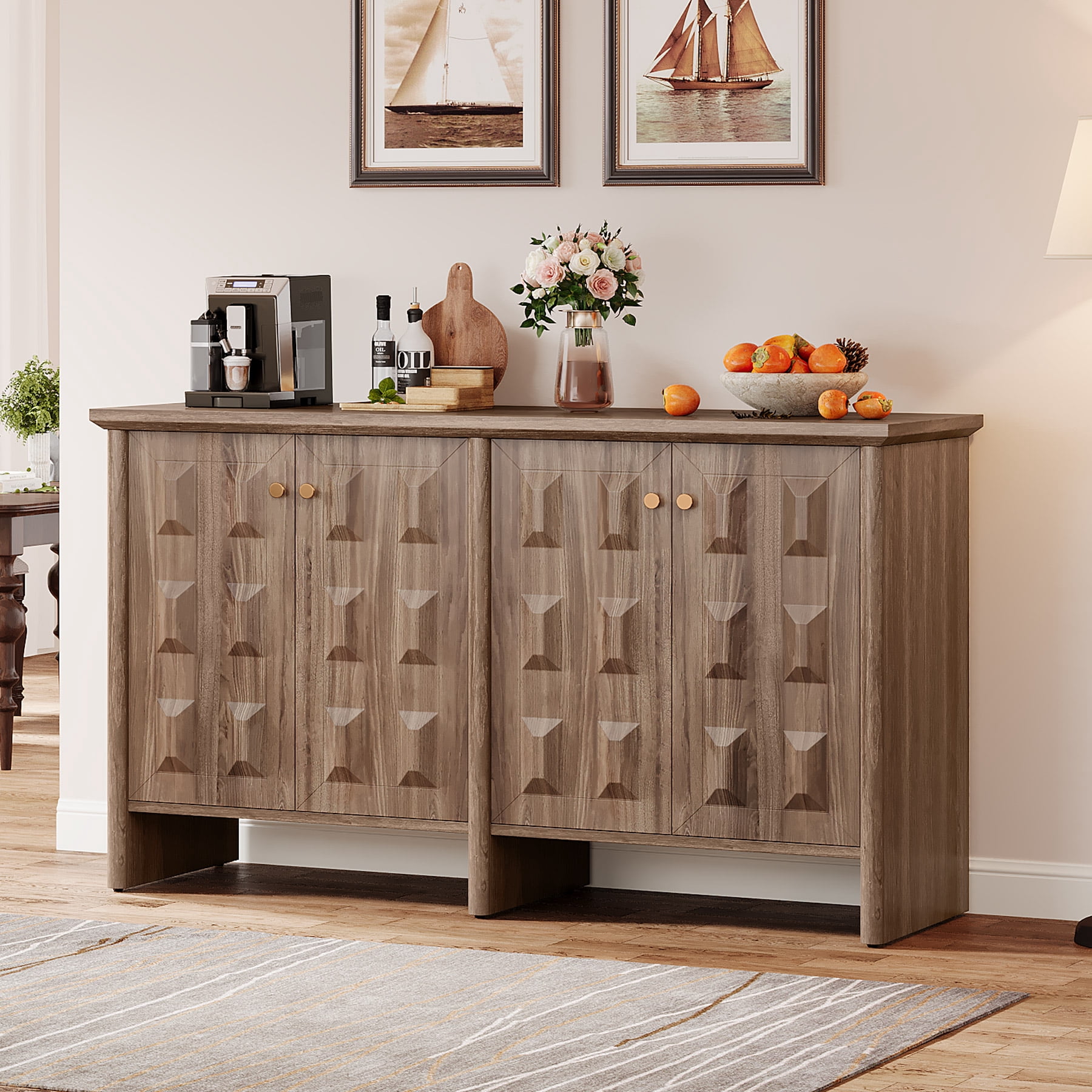 Tribesigns Buffet Cabinet with Storage, 59" Buffet Sideboard Cabinet ...