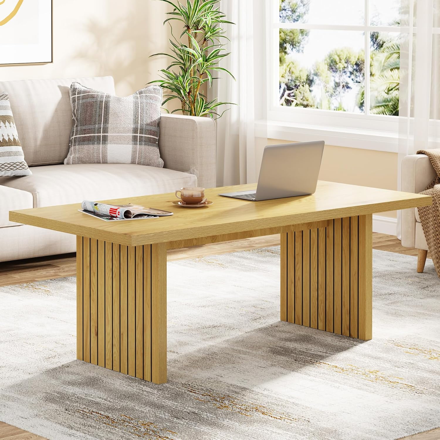 Tribesigns Coffee Table, Rectangle Center Table for Living Room, 47.24 ...