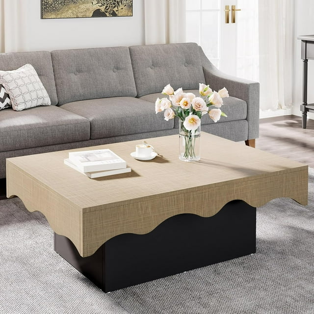Tribesigns Coffee Table, Square Center Table for Living Room, Farmhouse ...