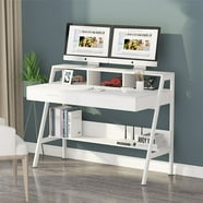 Tribesigns Computer Desk with 2 Drawers, 47 Inch Home Office Desk with ...