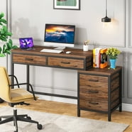 Tribesigns L-shaped Desk with Drawer, Storage Shelf & Monitor Stand ...