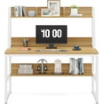 Tribesigns Computer Desk with Hutch, 47 inches Home Office Desk with ...
