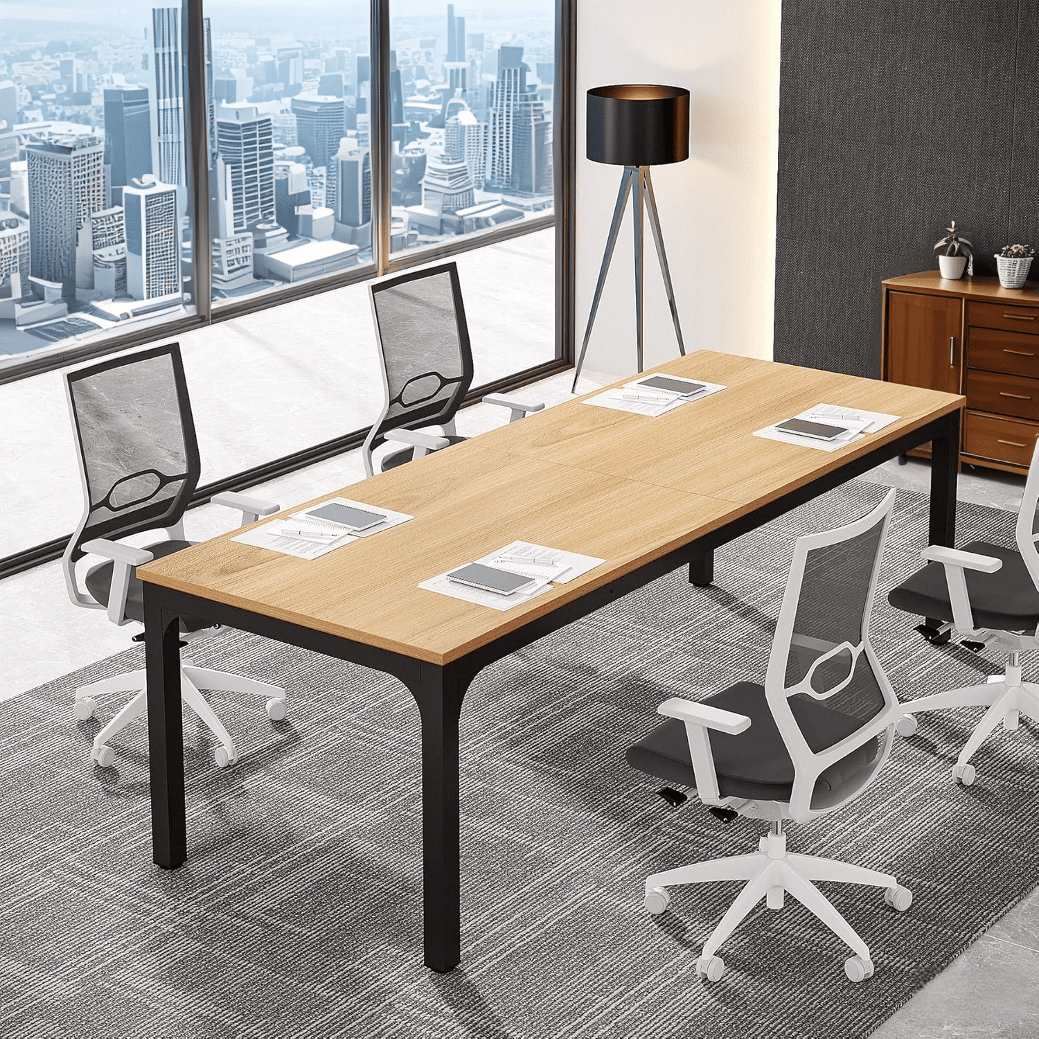 Tribesigns Conference Table, 78.7 Inche Rectangle Meeting Table, Large ...