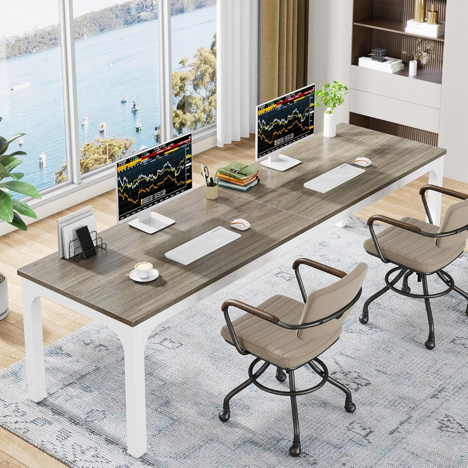 Tribesigns Conference Table, 78.7 Inche Rectangle Meeting Table, Large ...