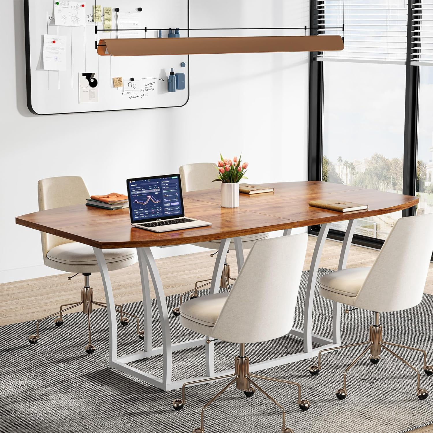 Tribesigns Conference Table for 6-8 People, 6 ft Rustic Brown Office ...