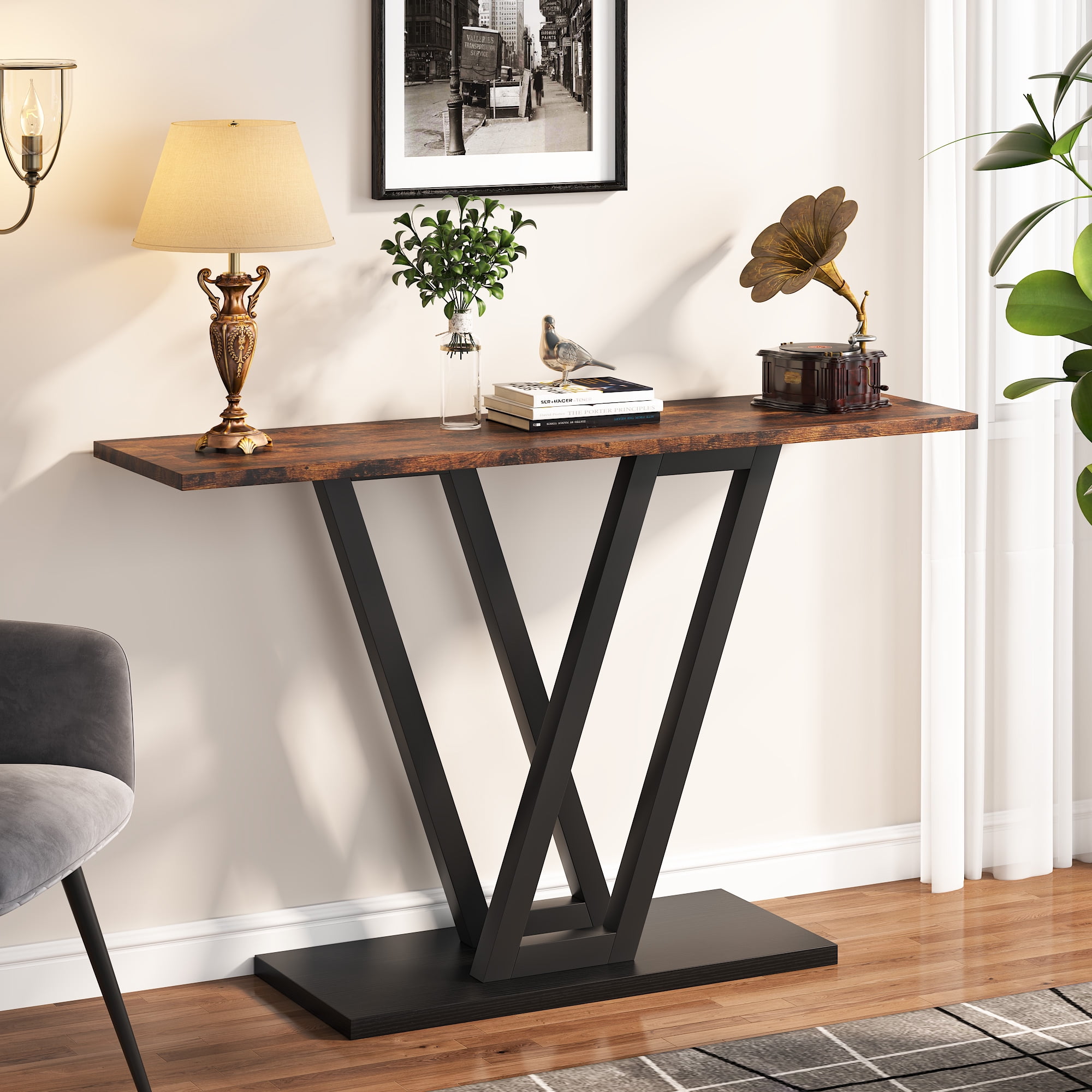 Tribesigns Console Table, Industrial Hallway Table for Entryway, 43 ...