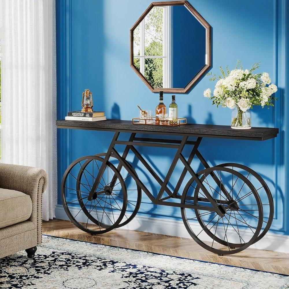 Tribesigns Console Table: Stylish Bicycle-Base Entryway/Sofa Table with ...