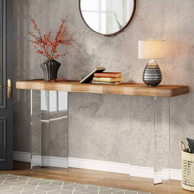 Tribesigns Console Table with Acrylic Legs, 47 Inch Narrow Sofa Tables ...