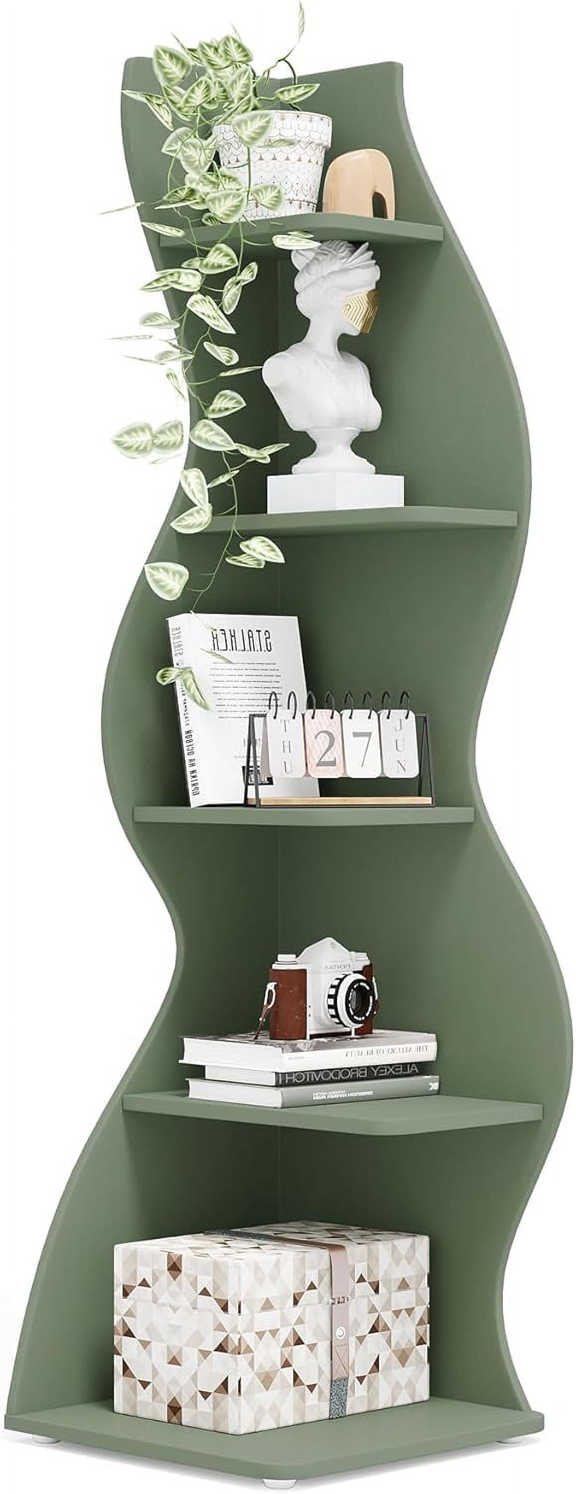 Tribesigns Corner Shelf, Modern 5-Tier Wall Corner Bookshelf, Stylish ...